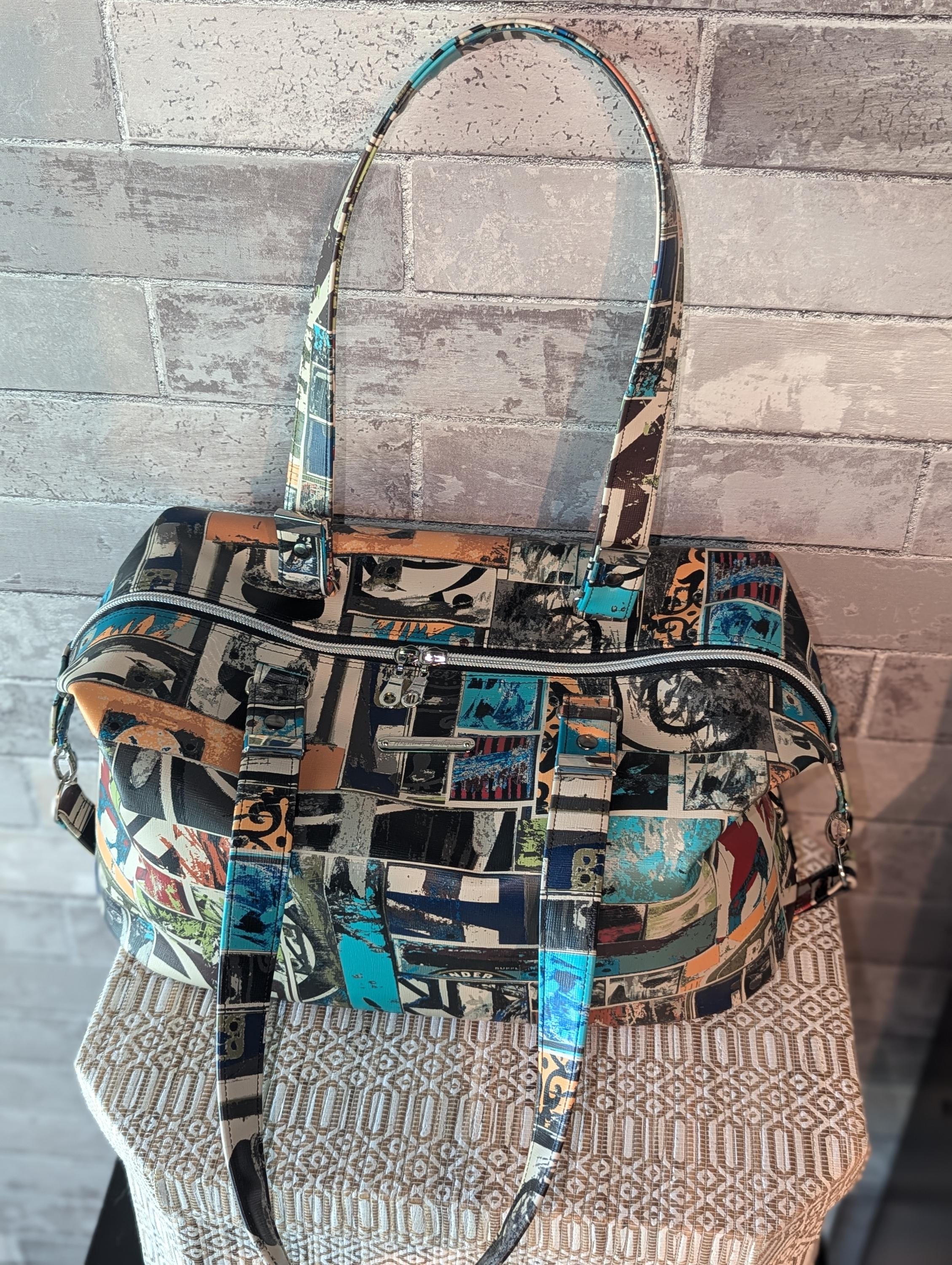 Handmade One of a Kind Industrial Chaos Print Brooklyn Handbag From ...