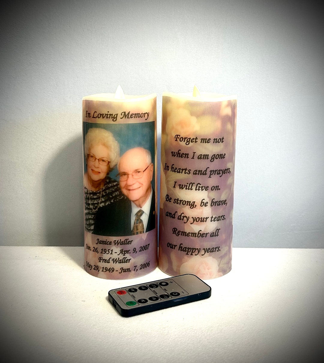 Memorial, Custom Candle, Personalized Memorial Candle Pink Rose, Gift ...