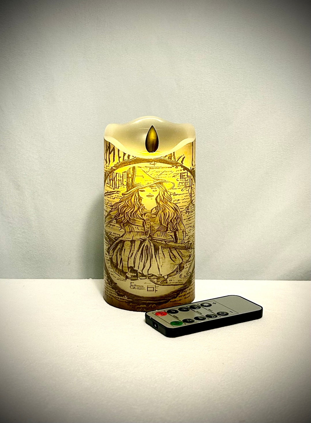 Celestial, Dark Witch, Black Flame Candle, Wax Candle, LED Candle ...