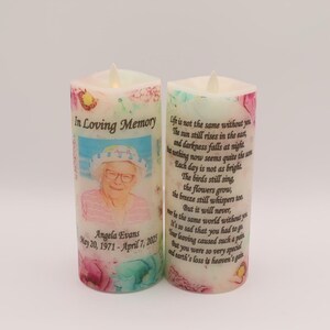 Custom Memorial Candle, Wax, Flickering Flame, Memorial Gift ...