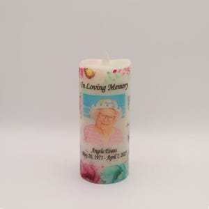 Custom Memorial Candle, Wax, Flickering Flame, Memorial Gift ...