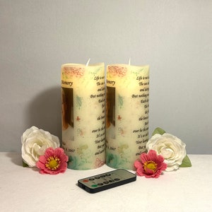 Custom Memorial Candle, Wax, Flickering Flame, Memorial Gift ...