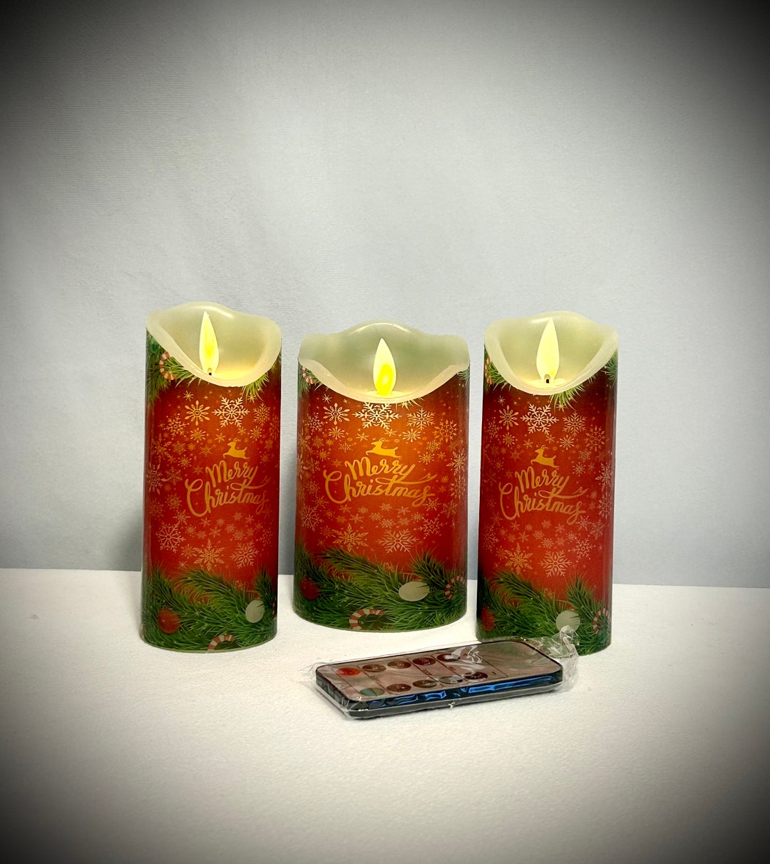 Christmas Candle, Red Candle, Set of Candles, Wax Candle, Led Candle ...