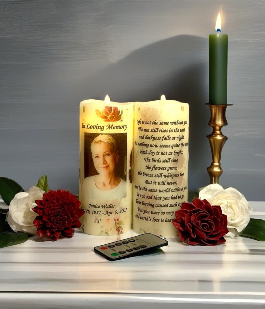 Custom Memorial Candle With Photo, Personalized Remembrance Gift ...