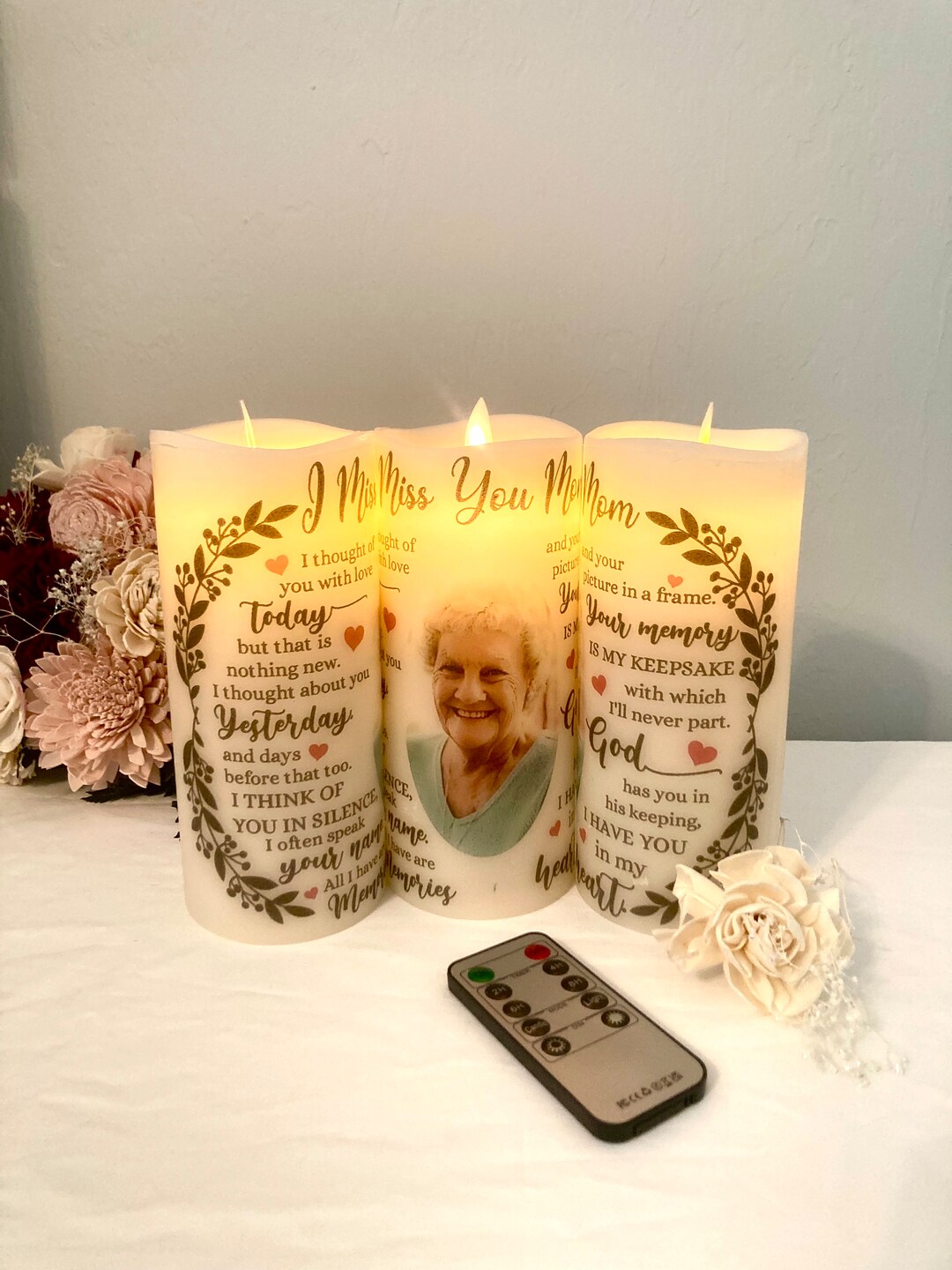 Personalized, Memorial Candle, Mom, Mother, Heaven, I Miss You Mom ...