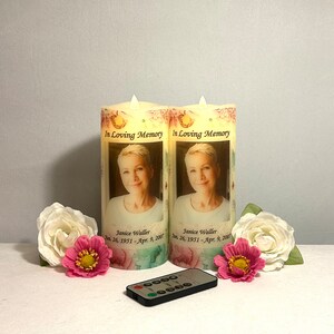 Custom Memorial Candle, Wax, Flickering Flame, Memorial Gift ...