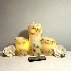 Personalized Candle, Custom, Wedding Candle, Pink, Lilly, Roses, Your ...