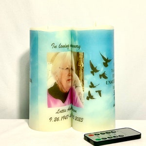 Custom Memorial Candle, Wax, Flickering Flame, Memorial Gift ...