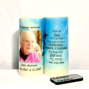 Custom Memorial Candle, Wax, Flickering Flame, Memorial Gift ...