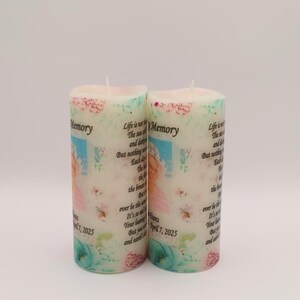 Custom Memorial Candle, Wax, Flickering Flame, Memorial Gift ...
