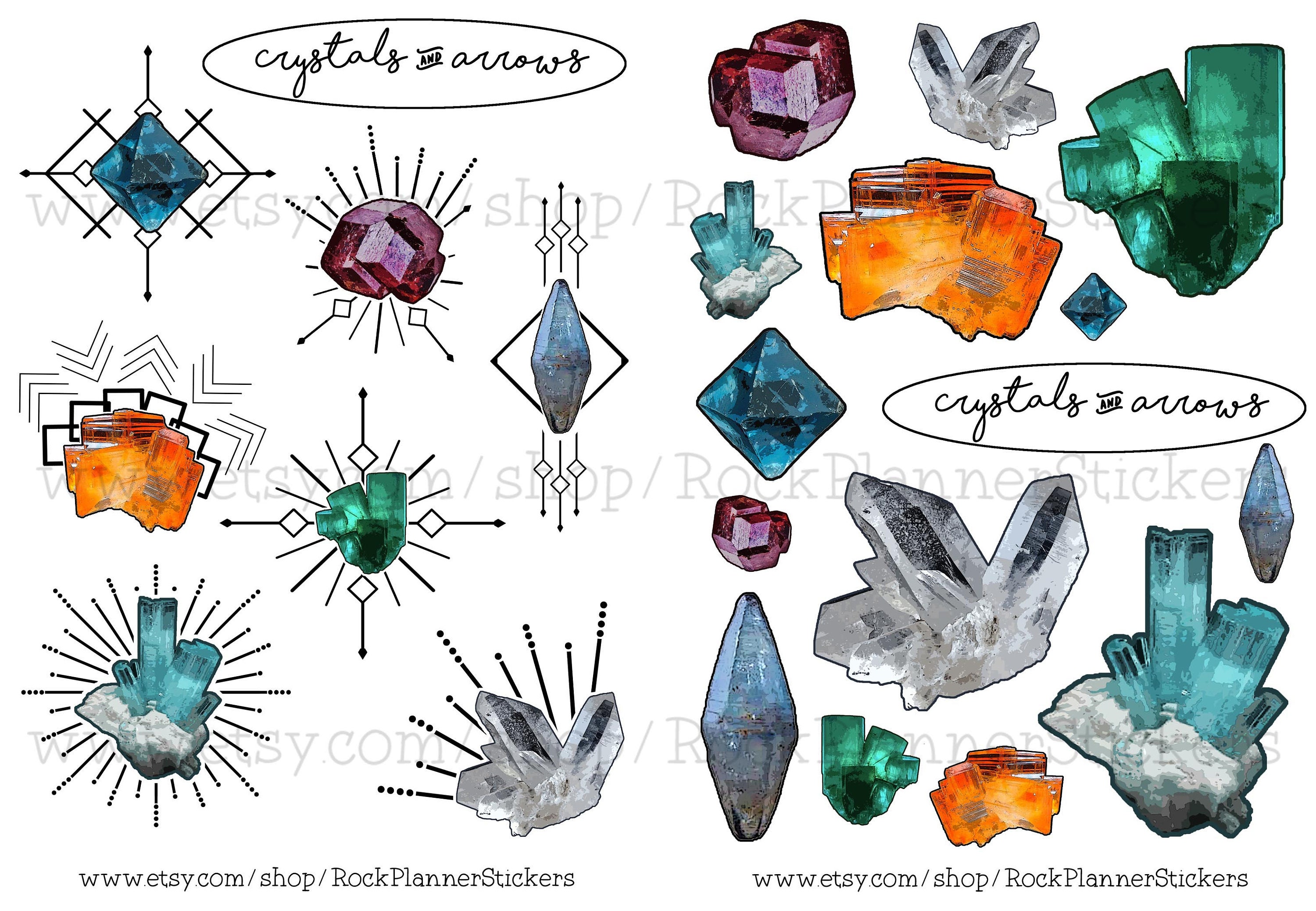 Printable Crystal Stickers | Gemologist | Rock Nerd | PDF and PNG ...