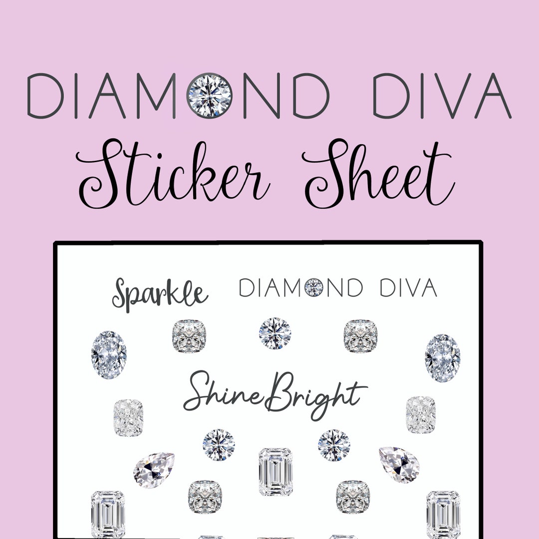 Printable Diamond Diva Stickers | Diamond Quotes | Engagment Scrapbook ...