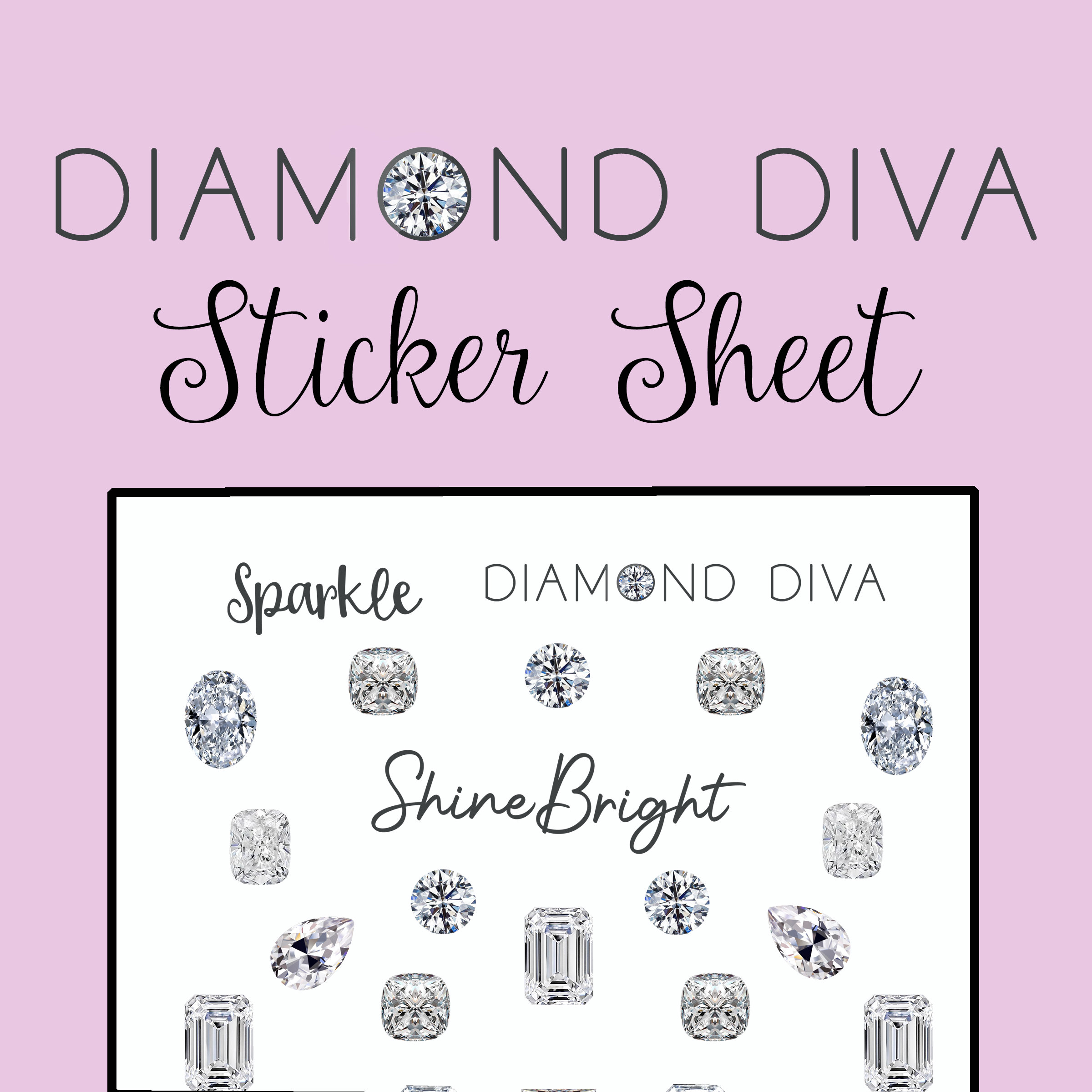 Printable Diamond Diva Stickers Diamond Quotes Engagment - Etsy