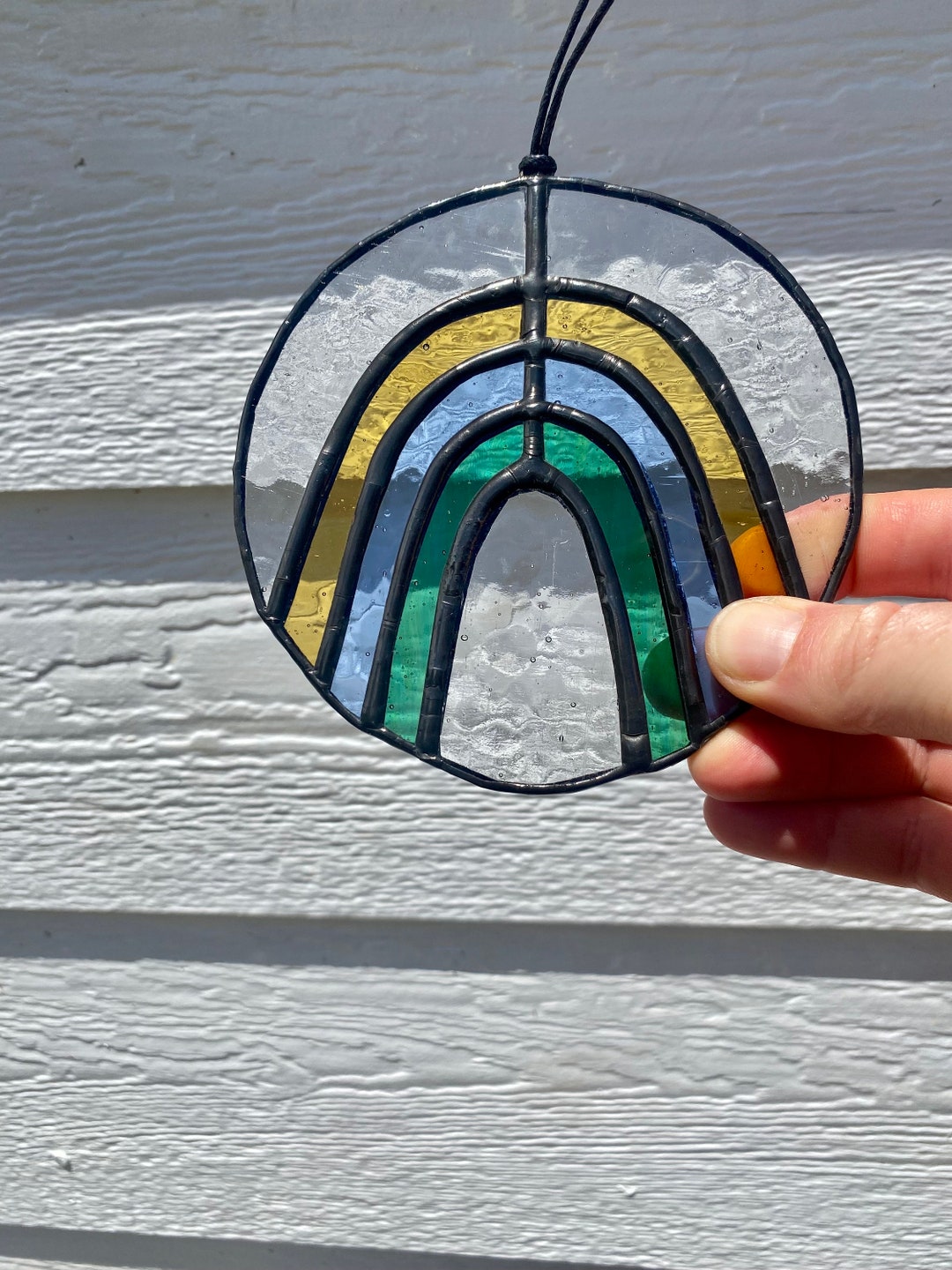 Colourful, Eye-catching Rainbow Suncatcher, Leadlight Rainbow, Stained ...