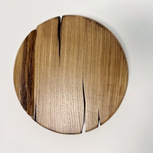 Wooden Round Wall Lights, Handmade Oak Wall Sconce, Light Fixtures, Mid ...
