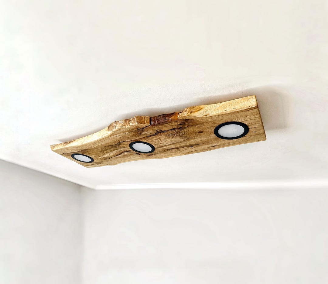 Handmade Wood Ceiling Lamp, Flushmount Ceiling Light Fixture, Wooden ...