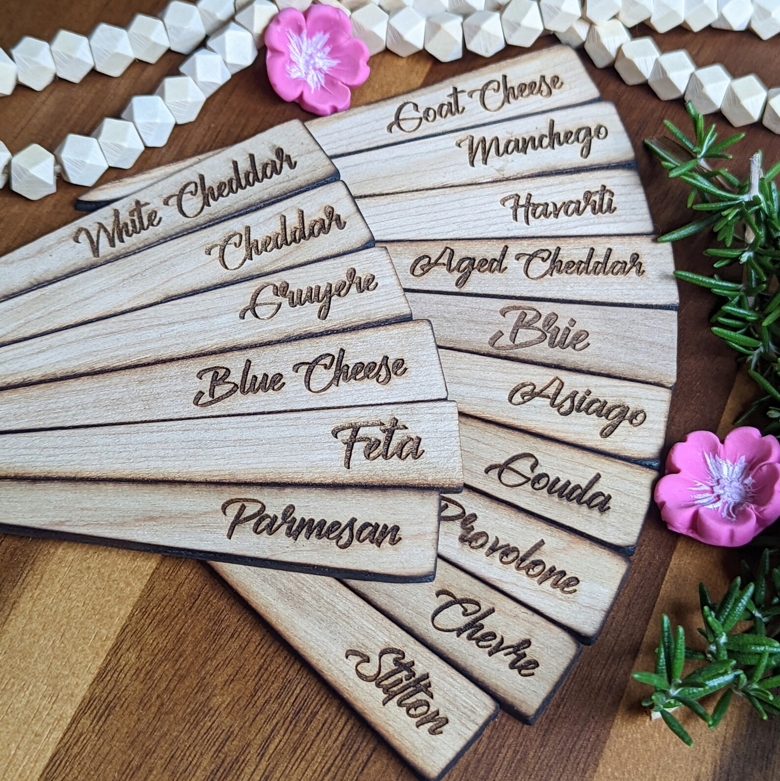 Cheese Marker Stakes (A) | Wood Cheese Markers | Cheese Set - Etsy