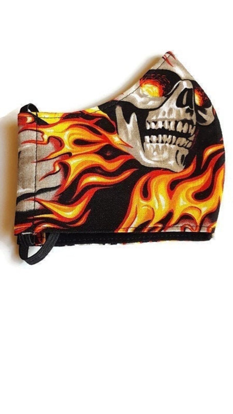 Flaming Skulls Adult Face Mask USA Mask Ready to Ship | Etsy