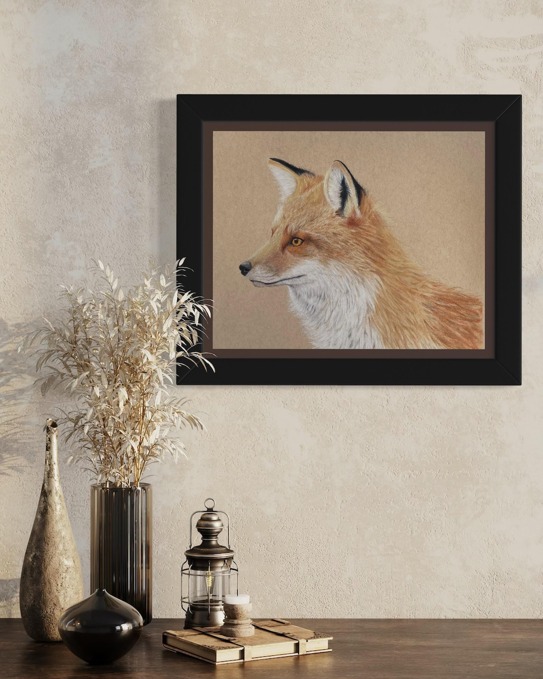 8x10 Fox, Red Fox Art, Fall Fox, Color Pencil Art, Woodland Creatures ...