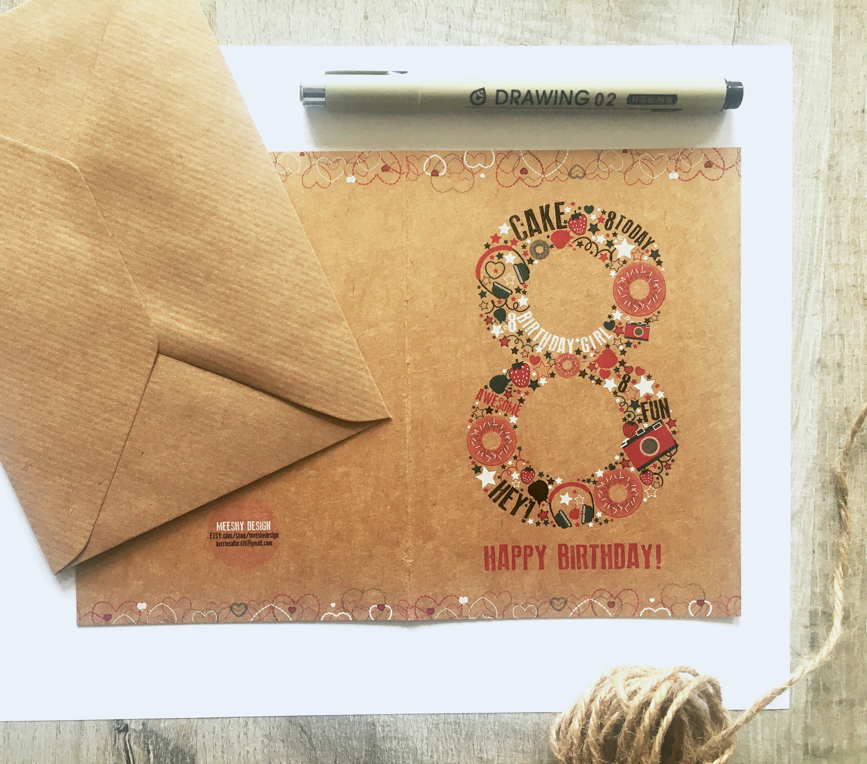 8th Birthday Card Age 8 Birthday Card Girl Birthday Age - Etsy