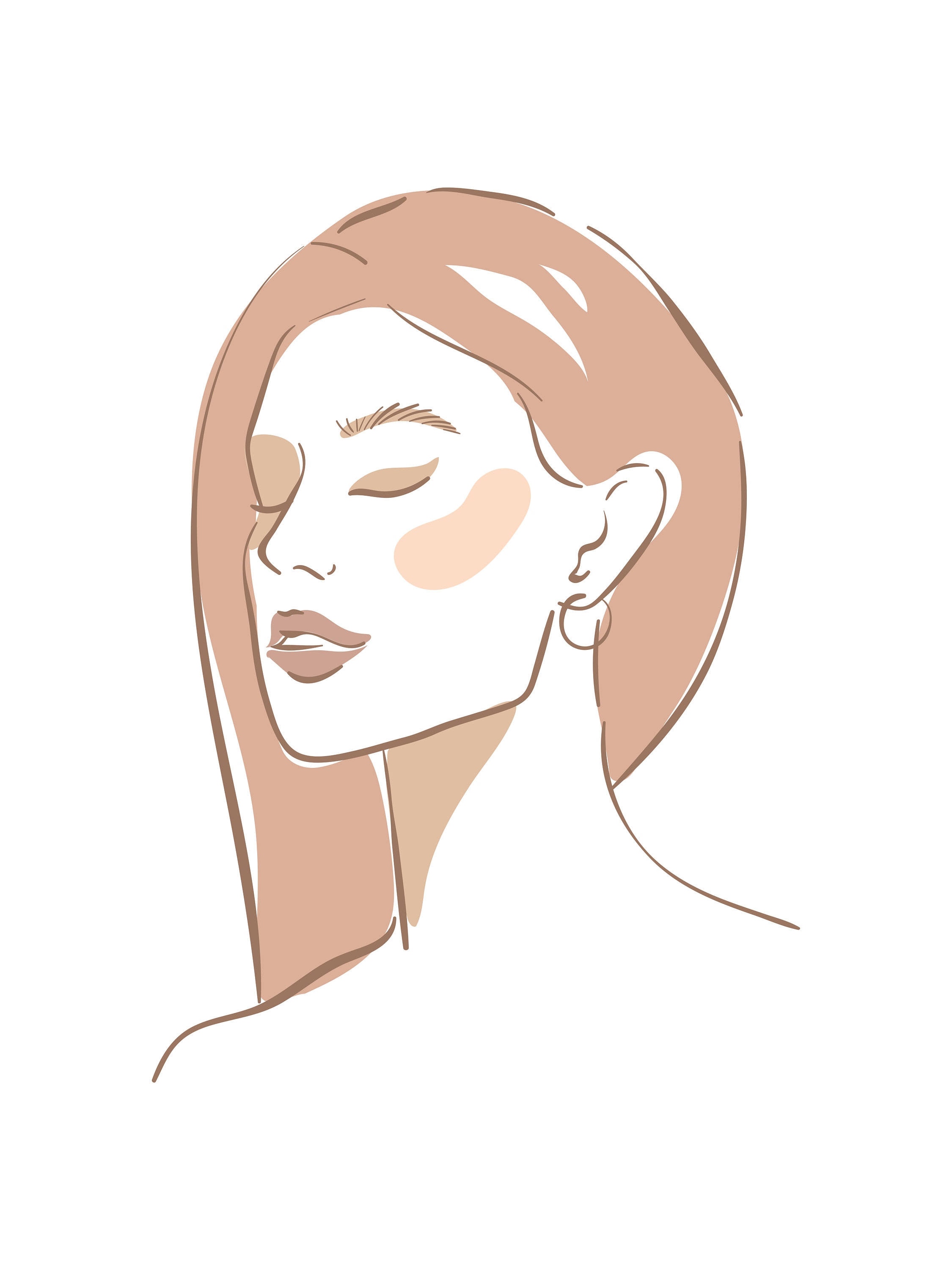 Woman Line Art Print, Printable Minimalist Female Body Line Art, Wall ...