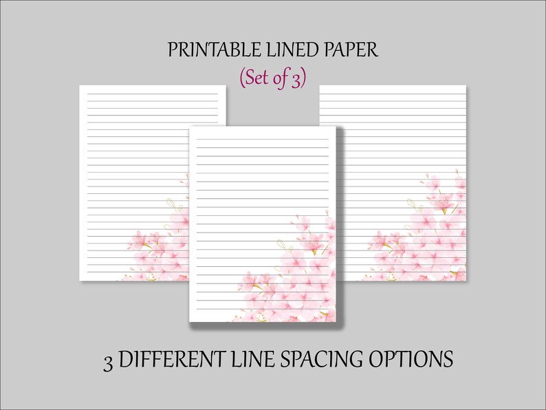 Floral Digital Notebook Paper Journal Pages,digital Printable Scrapbook ...