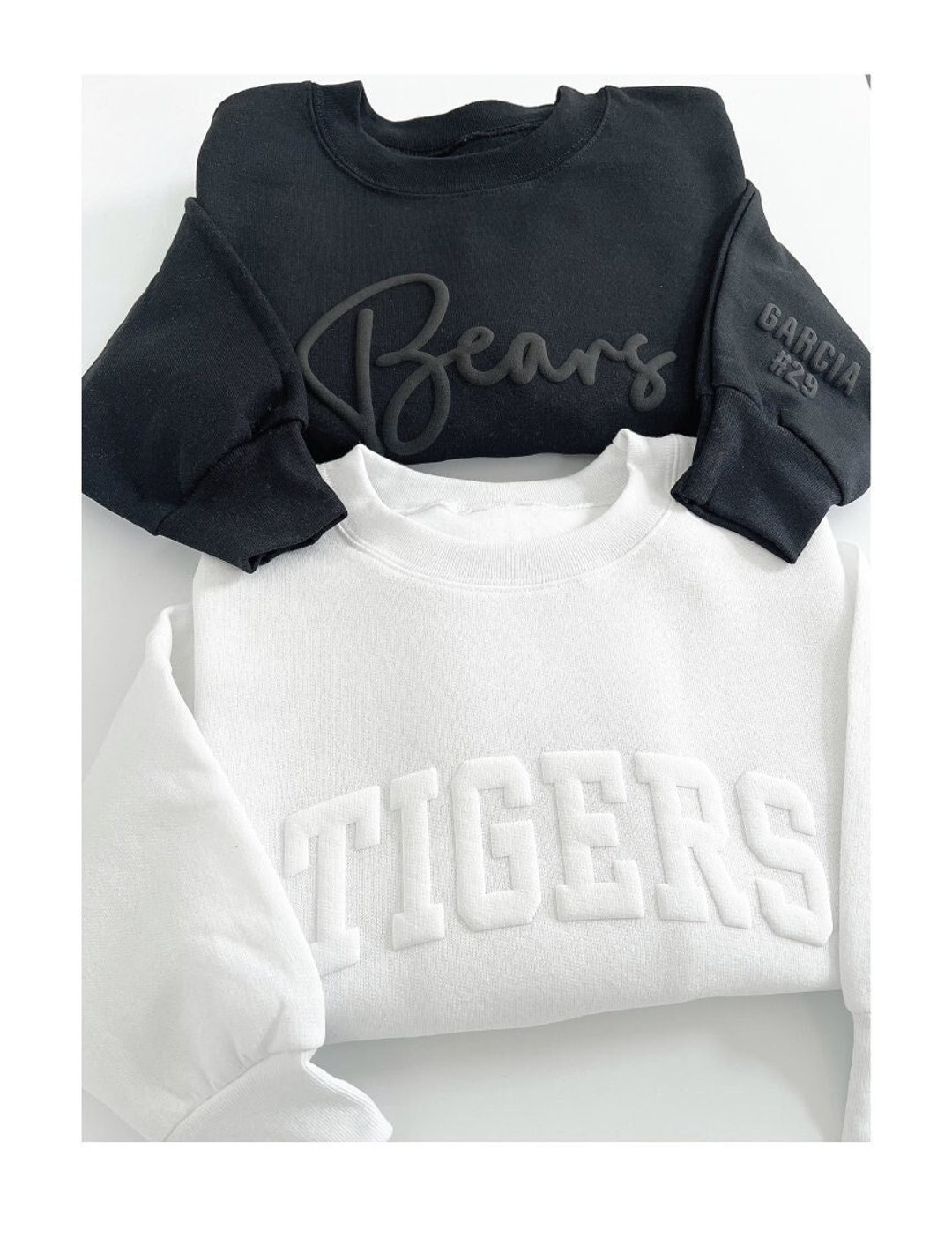 Team Name Sweatshirt With Puff Letters | Embossed Style Custom Team ...