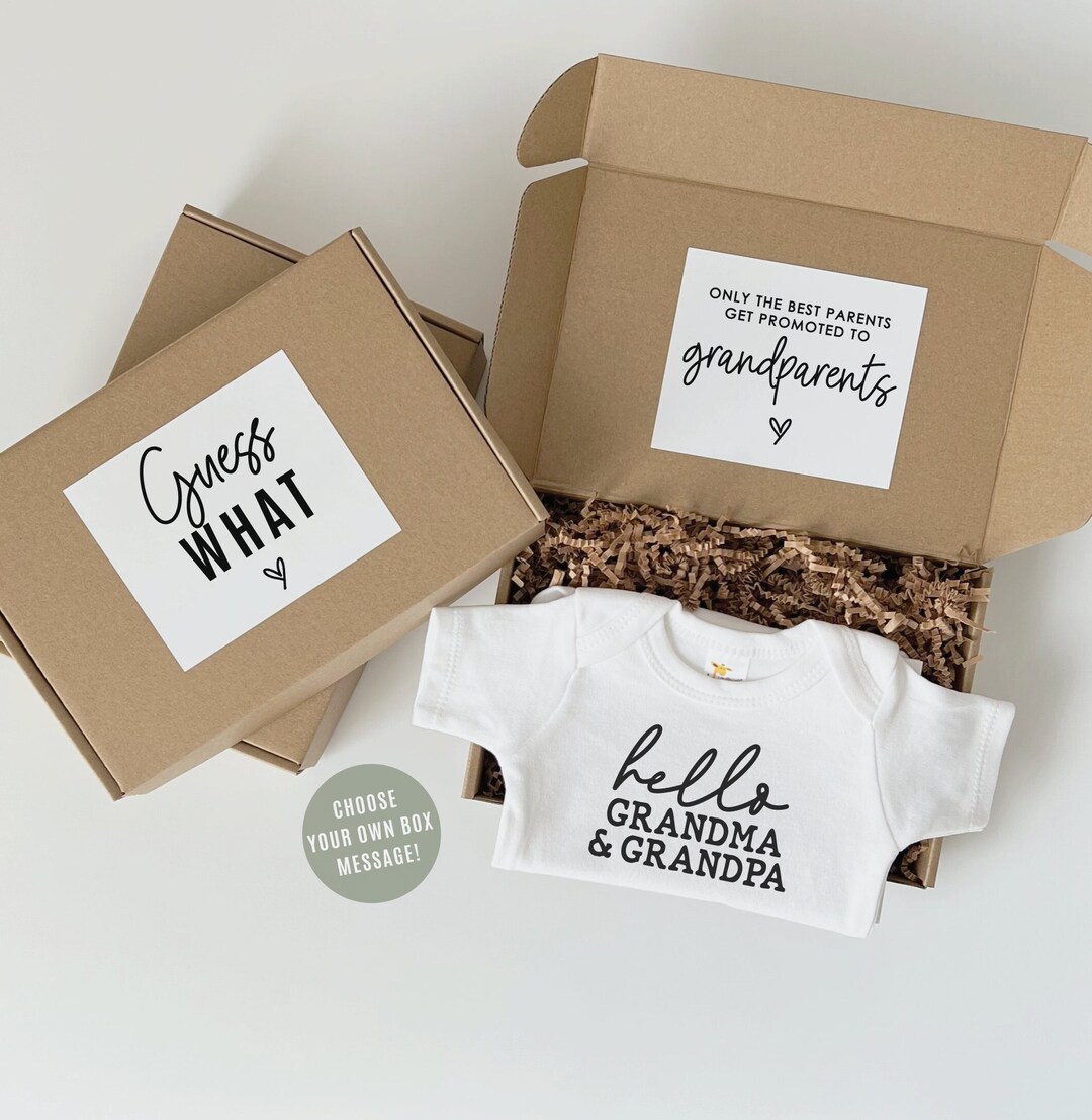 Hello Grandma and Grandpa Pregnancy Announcement Box | Pregnancy Reveal ...
