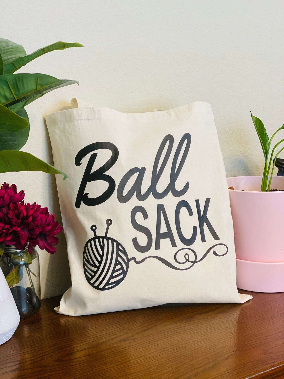 Ball Sack Tote Bag 100% Cotton Eco-friendly Funny Gift - Etsy