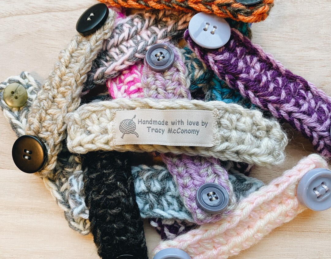 Crocheted Face Mask Ear Saver: Acrylic Button Strap - Etsy