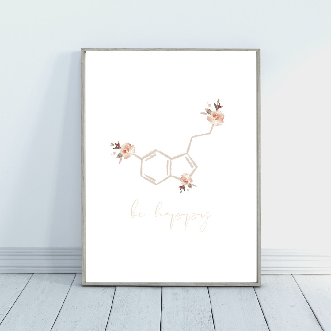 Serotonin Art / Serotonin Wall Decor / Brain Art / Science Art ...