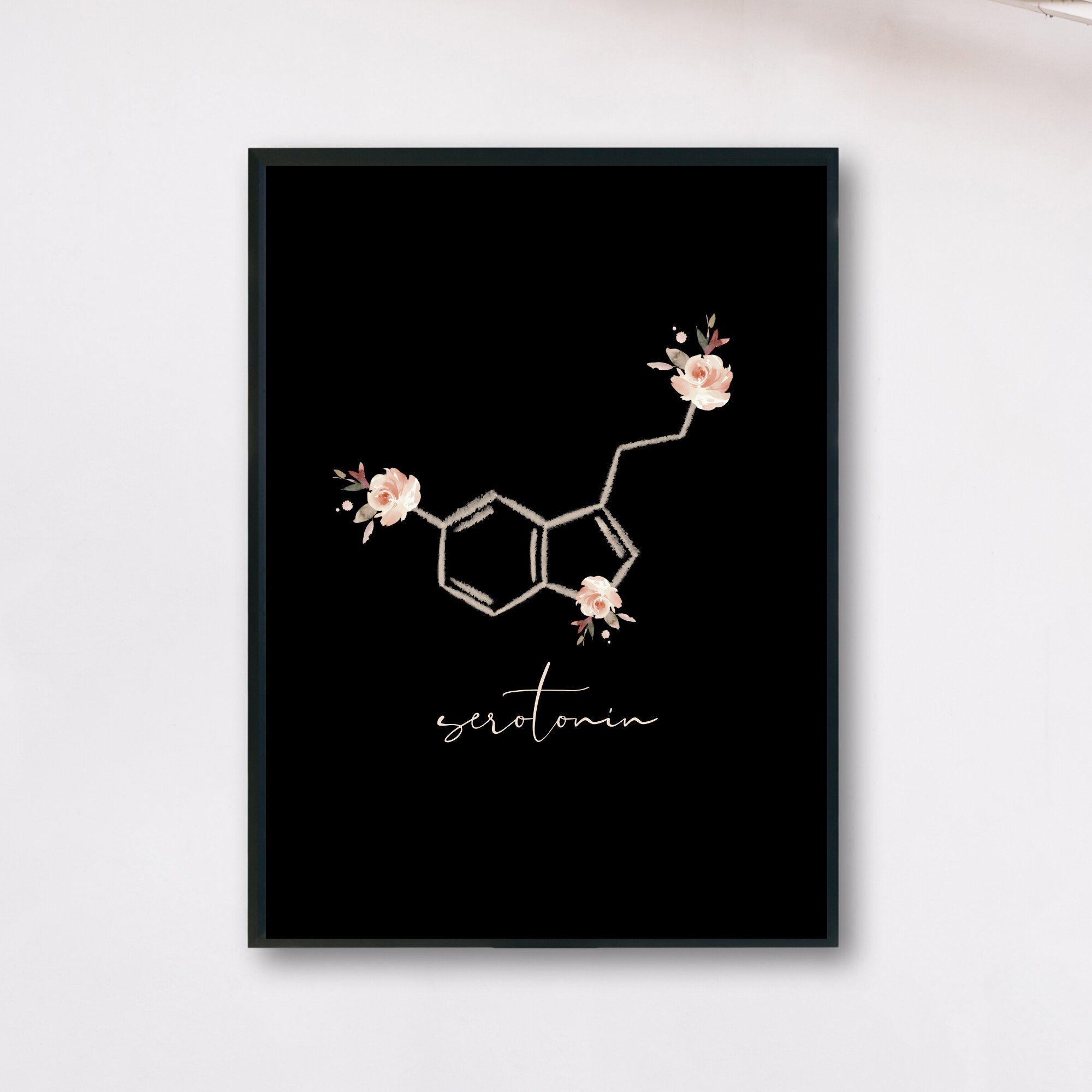 Serotonin Art / Serotonin Wall Decor / Brain Art / Science Art ...