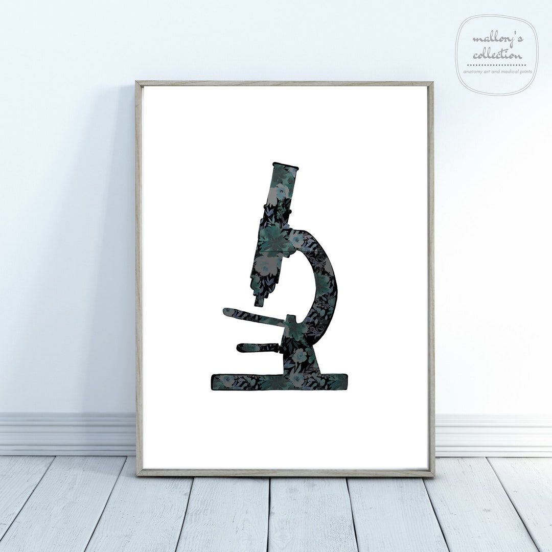 Microscope Art Print / Microbiology Art / Biology Art / Science Decor ...