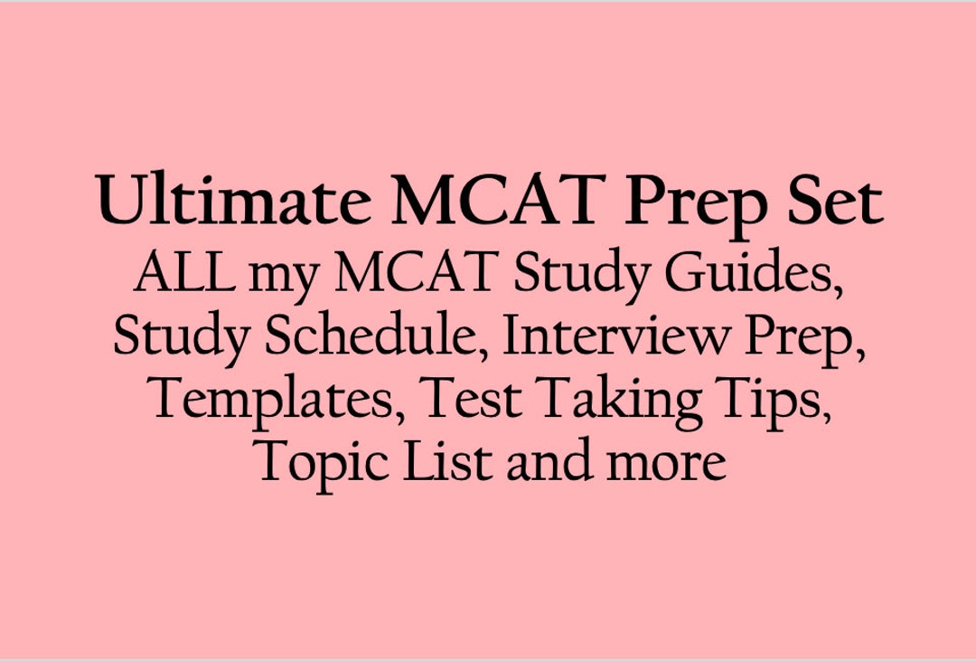 Ultimate MCAT Prep Set / MCAT Study Guide, Mcat Study Schedule, Mcat ...