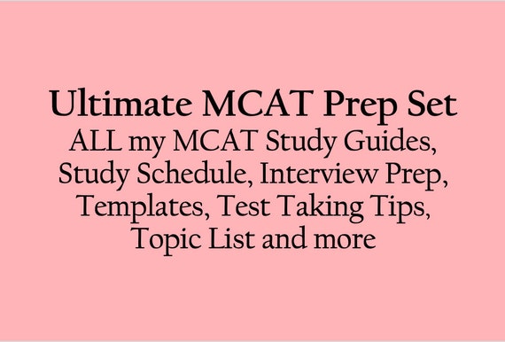 Ultimate MCAT Prep Set / MCAT Study Guide Mcat Study - Etsy
