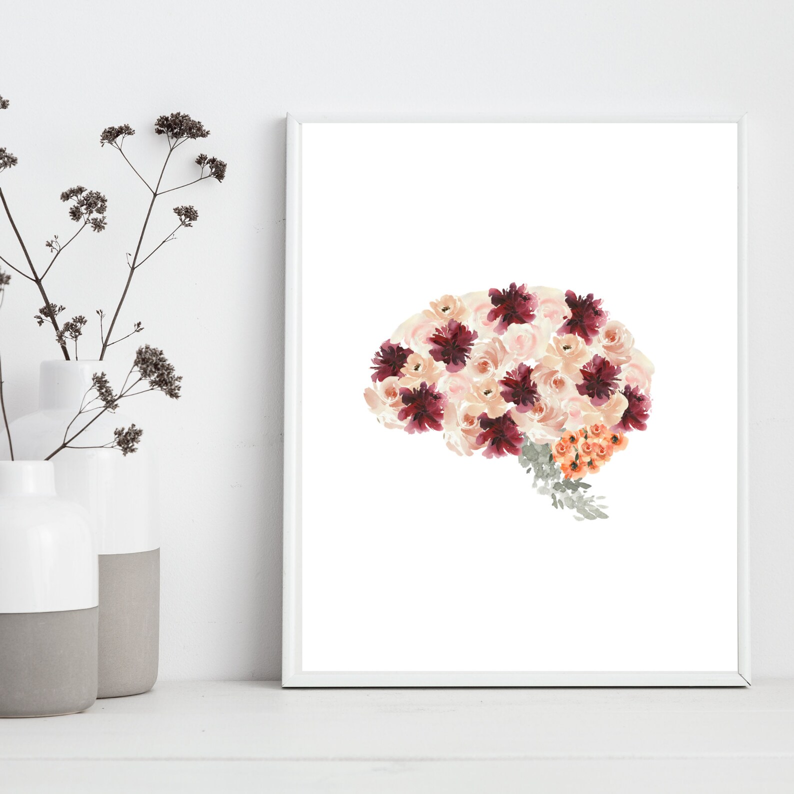 Brain Wall Art / Anatomy Art / Brain Artwork / Science Decor / Brain ...