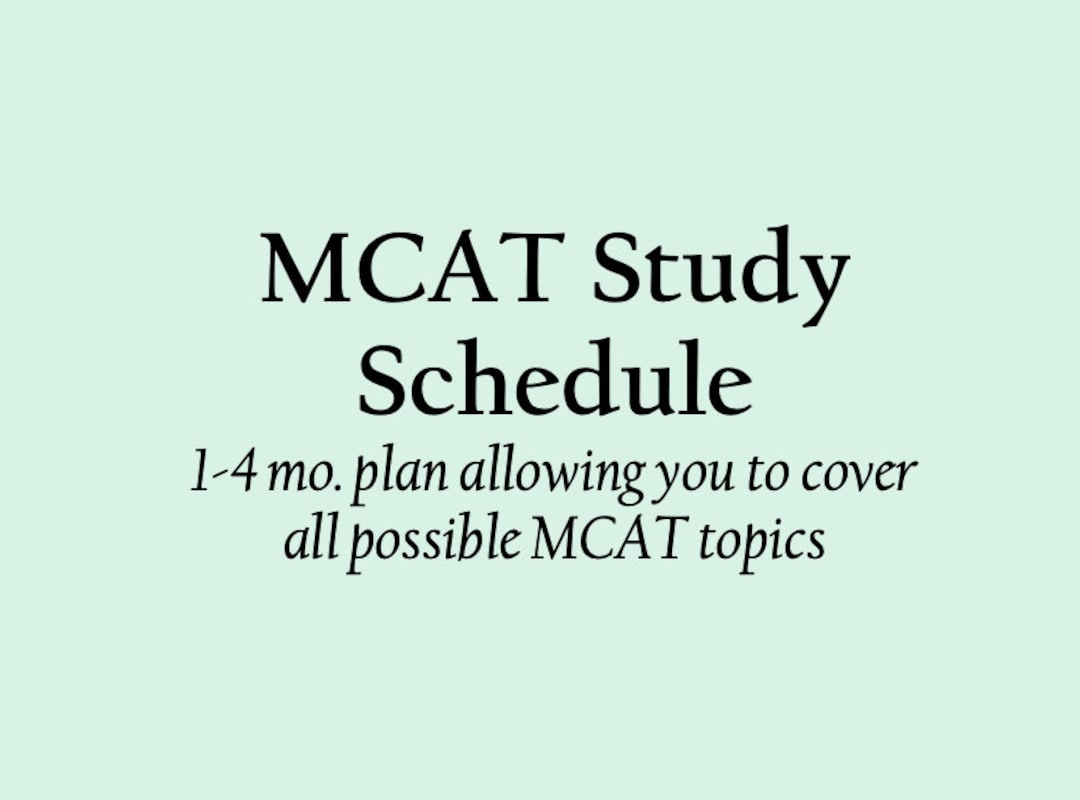 MCAT Study Schedule PDF / MCAT Schedule / Mcat Prep / Mcat Planner ...