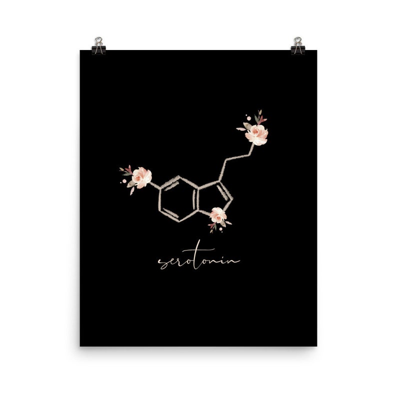Serotonin Art / Serotonin Wall Decor / Brain Art / Science Art ...