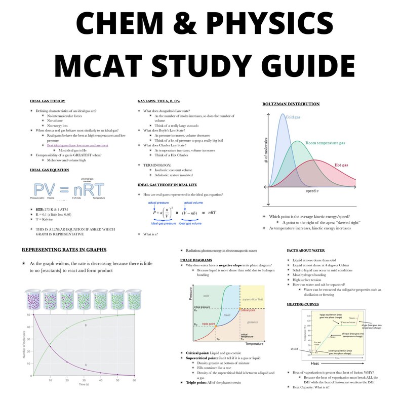 Chem, Physics Mcat Study Guide / Chemistry and Physics Guide / C&P MCAT ...
