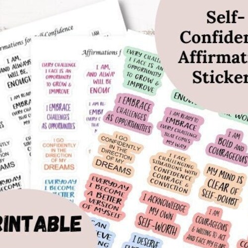Affirmations for Self-confidence Affirmation Stickers - Etsy