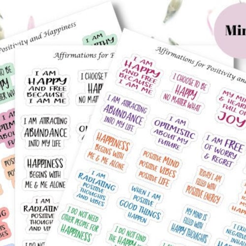Positive Affirmations Mini Sticker Sheet Affirmations for - Etsy