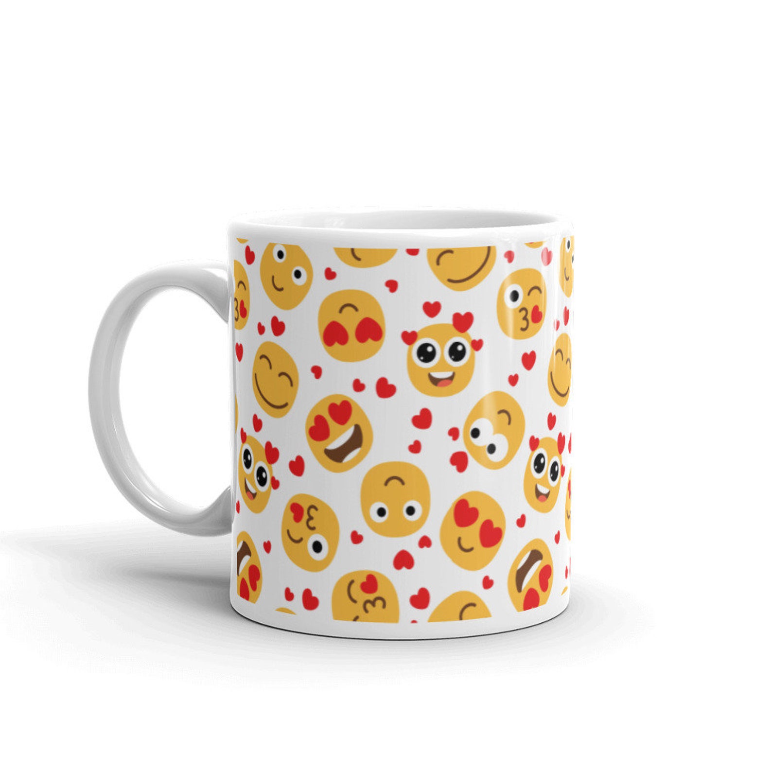 Love Emoji Mug Happy Face Emoji Mug Heart Emoji Mug | Etsy