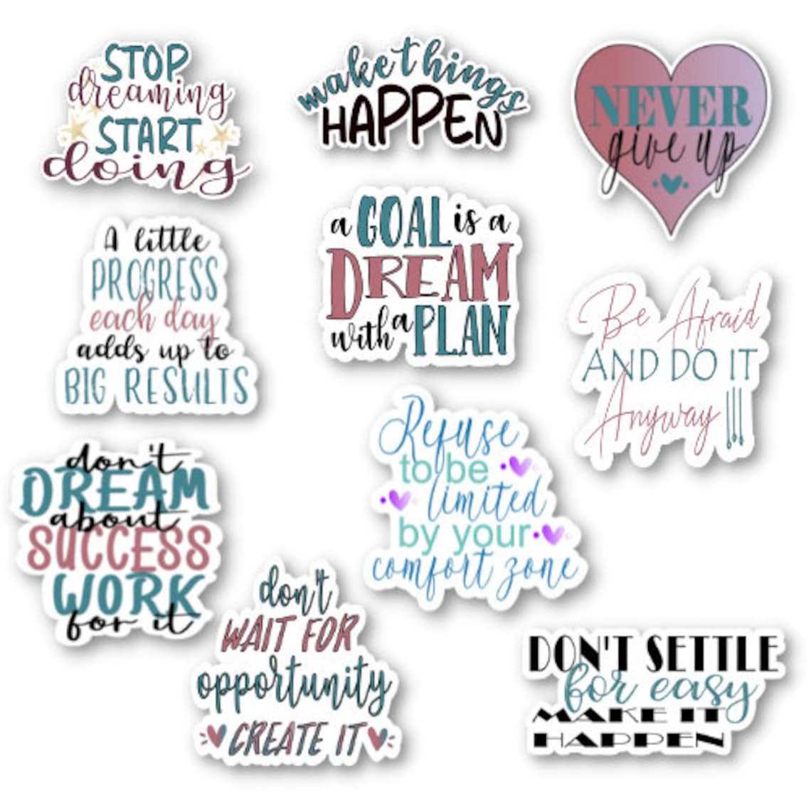 Entreprenuer Quote Sticker Pack, Success Quote Stickers, Waterproof ...