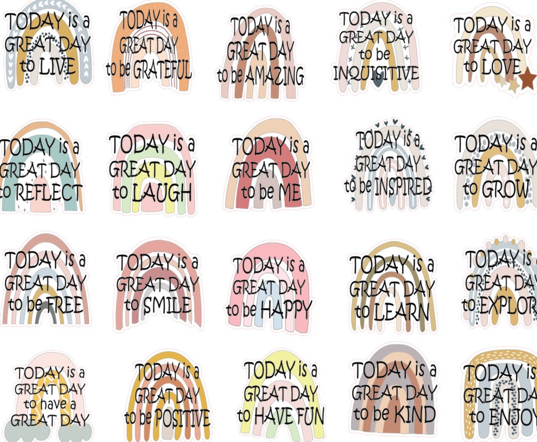Rainbow Stickers, Printable, Boho Rainbow SVG, Rainbow Affirmation ...