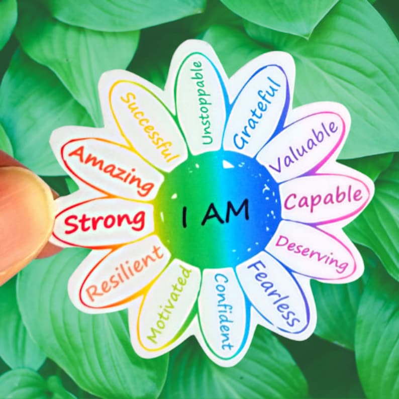 Sunflower Positive Affirmation Sticker Waterproof Vinyl | Etsy