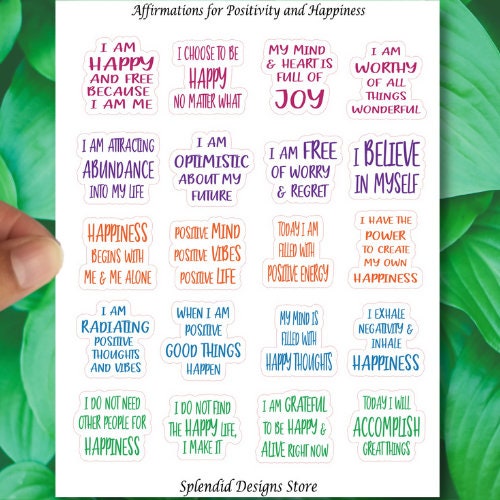 Positive Affirmations Sticker Sheet Affirmations for | Etsy