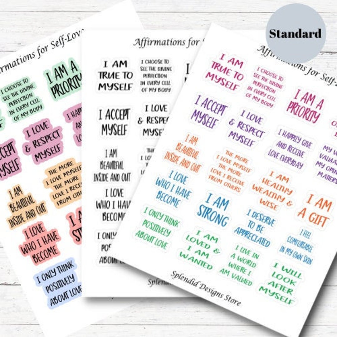 Affirmations for Self-love Sticker Sheet, Self-love Stickers, Positive ...