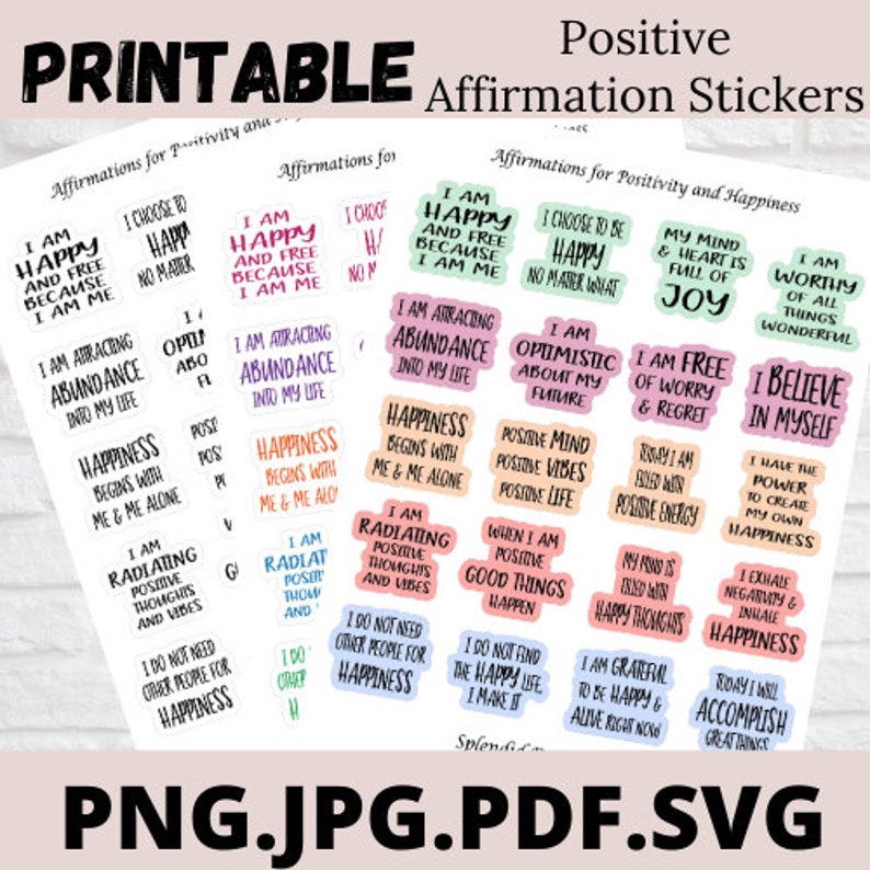 Positive Affirmation Sticker Bundle 100 Motivational Sticker - Etsy