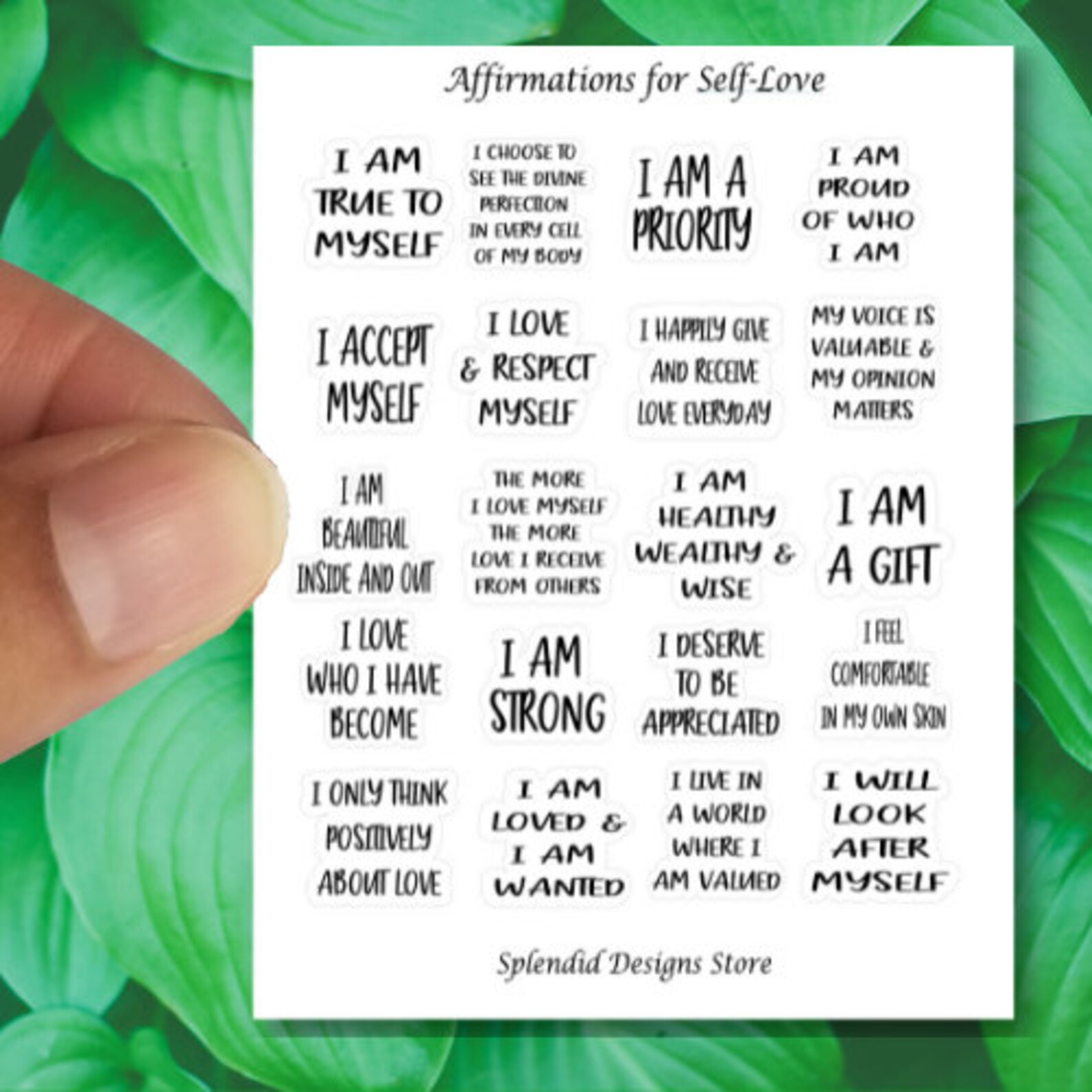 Affirmations for Self-love Mini Sticker Sheet Self-love | Etsy