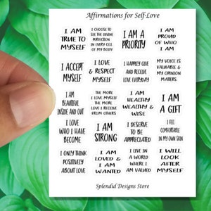 Affirmations for Self-love Mini Sticker Sheet, Self-love Stickers ...
